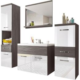 Welltime Badm&ouml;bel-Set &raquo;ELDA&laquo; Komplett-Set, 5 Stk. tlg. braun Holzwerkstoff B/H/T: 120cmcm x 133cmcm x 34,5cmcm
