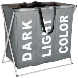 Wenko W&auml;schesortierer &raquo;Trio&laquo; grau Aluminium, Polyester 130 l