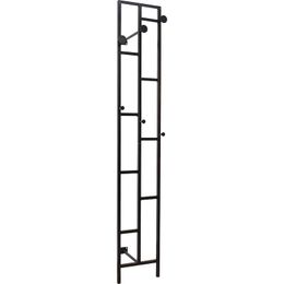 Inosign Wandgarderobe aus Metall, H&ouml;he 180 cm, Wandmontage schwarz Metall B/H/T: 33,5cm x 180cm x 36cm
