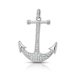 Firetti Damen Kettenanh&auml;nger &raquo;Schmuck Geschenk Silber 925 Halsschmuck Anh&auml;nger Anker&laquo; mit Zirkonia (synth.) silber Silber 925 (Sterlingsilber), 2,4 g