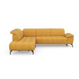 Sit & More sit&more Ecksofa &raquo;Cool L-Form&laquo; wahlweise mit Kopfteilverstellung und Vorziehsitz motorisch gelb B/H/T: 272cm x 79cm x 220cm, Luxus-Microfaser Paris, 