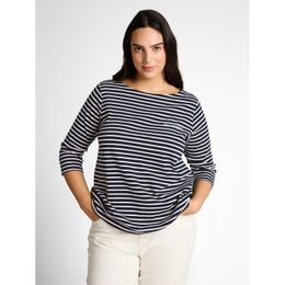 Tom Tailor Plus Damen Tom Tailor PLUS T-Shirt mit Schriftzug schwarz-wei&szlig; 46
