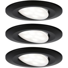 Paulmann LED Einbauleuchte &raquo;Calla&laquo; LED-Modul 3 Stk. Neutralwei&szlig; LED-Modul, Deckenmontage schwarz 3, &Oslash; 9cm, 3 Stk.