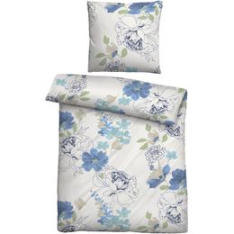 Bettw&auml;sche &raquo;Josua&laquo; 2 Stk. wohlig warm, temperaturausgleichend, 100% Baumwolle, pflegeleicht blau Feinbiber, Obermaterial: 100% Baumwolle B/L: 155cm x 