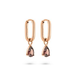 s.Oliver Damen s.Oliver Paar Creolen &raquo;mit abnehmbaren Einh&auml;ngern, Elegant Stones&laquo; mit Zirkonia (synth.) rosa Edelstahl
