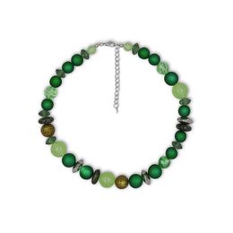 Firetti Damen Collier &raquo;verschiedene Gr&uuml;nt&ouml;ne, modern&laquo; Made in Germany - mit Kunststoffperle bunt Metall Perlen, L: 54,5