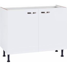 KOCHSTATION Sp&uuml;lenschrank &raquo;KS-Cara&laquo; Breite 100 cm wei&szlig; wei&szlig;, B/H/T: 100cm x 87cm x 58,4cm, T&uuml;ren: 2 Stk.