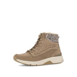 Rollingsoft Damen rollingsoft Schn&uuml;rboots Keilabsatz, High-Top-Sneaker mit warmem Kragen beige 38