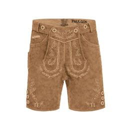 PAULGOS Lederhose Kurz Echtleder HK1 in Hellbraun | Gr.: 52