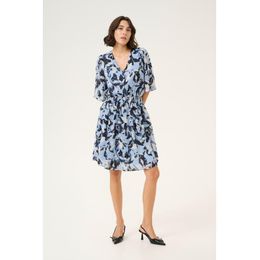 Kaffe Kleid KAelina Regular fit in Blue Flower Print | Gr.: 46