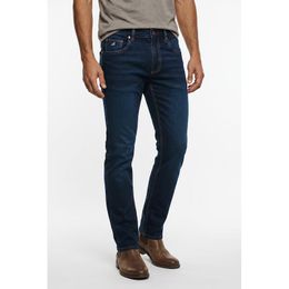 Arizona Herren Straight-Jeans gerader Straight-Fit, aus elastischem Denim, niedrige Leibh&ouml;he blau 32, L&auml;nge 34