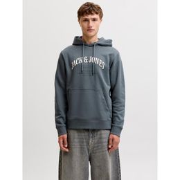 Jack & Jones Jack & Jones Herren Kapuzensweatshirt &raquo;JJEDENVER LOGO SWEAT HOOD SN&laquo;, Baumwollmischung, relaxed fit blau L