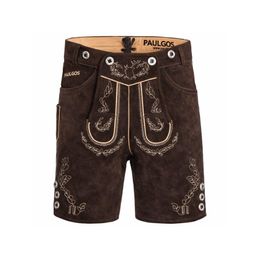 PAULGOS Lederhose Kurz Echtleder HK1 in Dunkelbraun | Gr.: 50