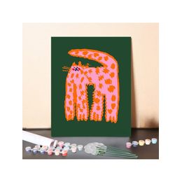 ARTNANAS DIY Malen nach Zahlen Set-"Orangeflecken Katze" | Gr.: 30x40-ohne-rahmen