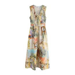 next Kleid Damen Gr&ouml;&szlig;e 40 creme / hellblau / hellgr&uuml;n / lavendel Sommerkleid