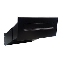 Mauerdurchwurf Briefkasten in RAL 9005 ohne Namensschild- T: 23-38 cm - D-041
