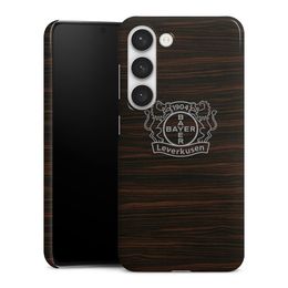 DeinDesign Galaxy S23 Handy Premium Case Smartphone Handyh&uuml;lle Schutzh&uuml;lle gl&auml;nzend Bayer 04 Leverkusen Wooden Look Official Licensed Product Premium Case