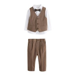 next Anzug Jungen Gr&ouml;&szlig;e 122 umbra / dunkelbraun / wei&szlig;