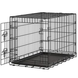 FEANDREA Faltbarer Hundek&auml;fig mit 1 T&uuml;r und Kunststoffschale 92,5 cm, 58,2 cm, 63,4 cm