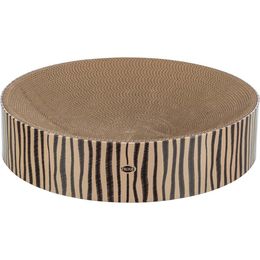 Trixie Kratzpappe rund mit Katzenminze, &oslash; 45 &times; 10 cm Zebra