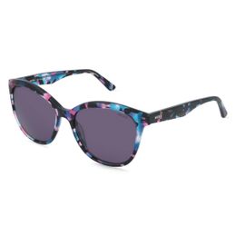 Mexx Eyes 6519 | Damen-Sonnenbrille | Fassung: Vollrand, Cat Eye, Kunststoff, Blau Havanna | Glasfarbe: Grau