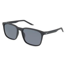 Nike NIKE RAVE P FD1849 | Unisex-Sonnenbrille | Fassung: Vollrand, Quadratisch, Kunststoff, Schwarz Matt | Glasfarbe: Grau