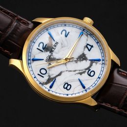 Herrenuhr Primetime Howlith & Edelstahl in Gold Holzkern