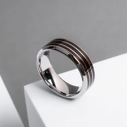 Holzkern Cartesian Ring Walnuss und Silber