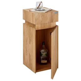 Linea Natura Beistelltisch, Eiche, Holz, Wildeiche, massiv, quadratisch, S&auml;ule, 30x65.5x30 cm, Stauraum, Holzm&ouml;bel, Holztische, Beistelltische Holz