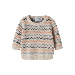name it Pullover 'NBMNINO' Gr&ouml;&szlig;e 62 taubenblau / taupe / anthrazit / orange