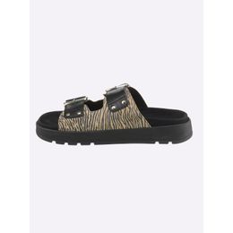 Caprice Damen Pantolette mit waschbarer Innensohle, schwarz-gemustert, Gr&ouml;&szlig;e 39