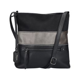 Rieker Damen Umh&auml;ngetasche "guana/guana/guana", schwarz, Lederimitat, unifarben mit Farbeinsatz, Taschen, Damen Schultertasche in schicker