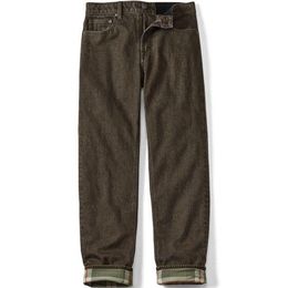 LANDS' END Stretch-Denim Jeans mit Komfortbund und Flanellfutter f&uuml;r Herren, Classic Fit, Herren, size: regular, Braun, Baumwoll-Mischung, by Lands' End