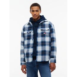 Tommy Jeans Herren Hemdjacke "CHECK OVERSHIRT", blau, Gr. XL, Web, Obermaterial: 100% Polyester, Jacken, Regular fit mit Karomuster