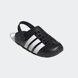 Damen Clog "ADILETTE CLOG 2.0", adidas Sportswear, Gr. 40,5, schwarz-wei&szlig;, Synthetik, Schuhe
