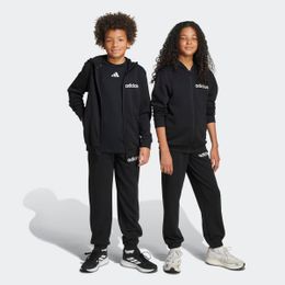 Jungen Trainingsanzug "ESSENTIALS KINDER", schwarz-wei&szlig;, Gr. 140, adidas Sportswear, Obermaterial: 52% Baumwolle, 48% Polyester, Sportanz&uuml;ge,