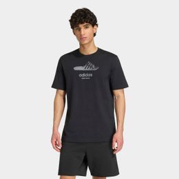 Herren T-Shirt "SUMMER SLIDE GRAFIK", schwarz, Gr. S, adidas Sportswear, Obermaterial: 100% Baumwolle, Shirts, mit gewebtem Etikett an der