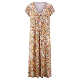 Peter Hahn - Kleid mit V-Ausschnitt, orange, Gr. 40 / M
