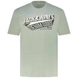 Jack & Jones Herren Gro&szlig;e Gr&ouml;&szlig;en | Jack&Jones T-Shirt mit Label-Print Farbe grau Gr&ouml;&szlig;e: 4XL