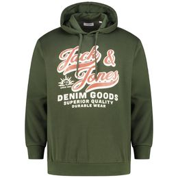 Jack & Jones Herren Gro&szlig;e Gr&ouml;&szlig;en | Jack&Jones Hoodie mit Label-Print Farbe gr&uuml;n Gr&ouml;&szlig;e: 6XL