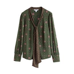next Bluse Damen Gr&ouml;&szlig;e S dunkelgr&uuml;n / rosa / burgunder