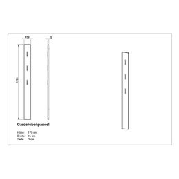 Tchibo - Garderobenpaneel mit silberfarbenen Haken - 15x3x170cm - silber -