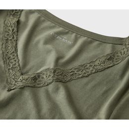 Tchibo - 7/8-Pyjama-Set - Damen - Gr. XS - khaki/gebl&uuml;mt