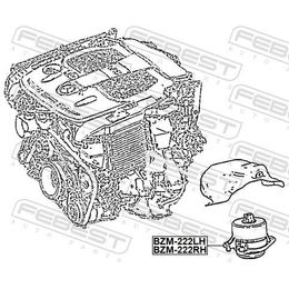 FEBEST Lagerung, Motor bzm222lh links f&uuml;r Mercedes
