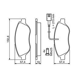 Bosch Bremsbelagsatz, Scheibenbremse 0986424595 f&uuml;r LANCIA Fiat