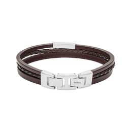 Fossil Armband Herren Gr&ouml;&szlig;e One Size dunkelbraun / silber