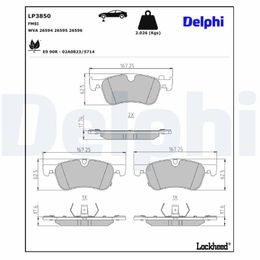 DELPHI Bremsbelagsatz, Scheibenfeststellbremse lp3850 f&uuml;r NISSAN ALPINE