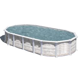 GRE Stahlwandpool-Set 'Nordic' 730 x 375 x 132 cm mit Sandfilter und Sicherheitsleiter
