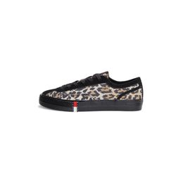 Tommy Jeans Sneaker 'ARCHIVE Y2K CHEETAH' Damen Gr&ouml;&szlig;e 35 hellbeige / brokat / schwarz Sommerschuhe