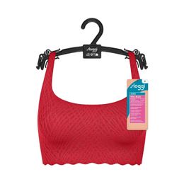 Sloggi Zero Feel Bliss Festive Top - Damen - Gr. M - rot/jacquard